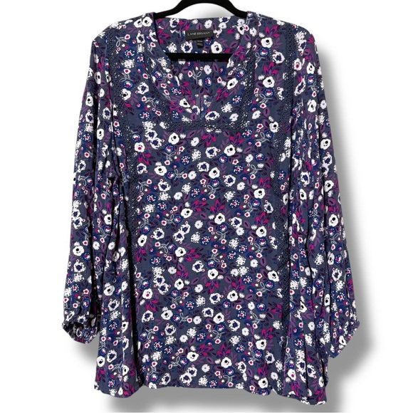 Lane Bryant | Tops | Lane Bryant Womens Plus Size 82p Vneck Tunic ...